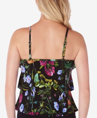 Magicsuit Printed Allover Slimming Tiered Tankini Top - Macy's