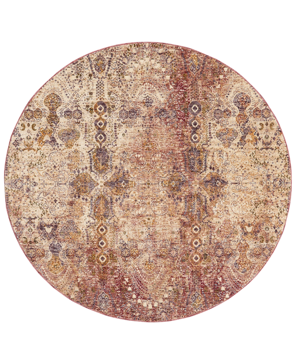 Click here for Mink Home Taza Lavar 5 Round Area Rug - Red prices