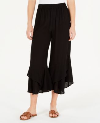 American Rag Juniors' Ruffled Wide-Leg Pants, Created for Macy's - Macy's