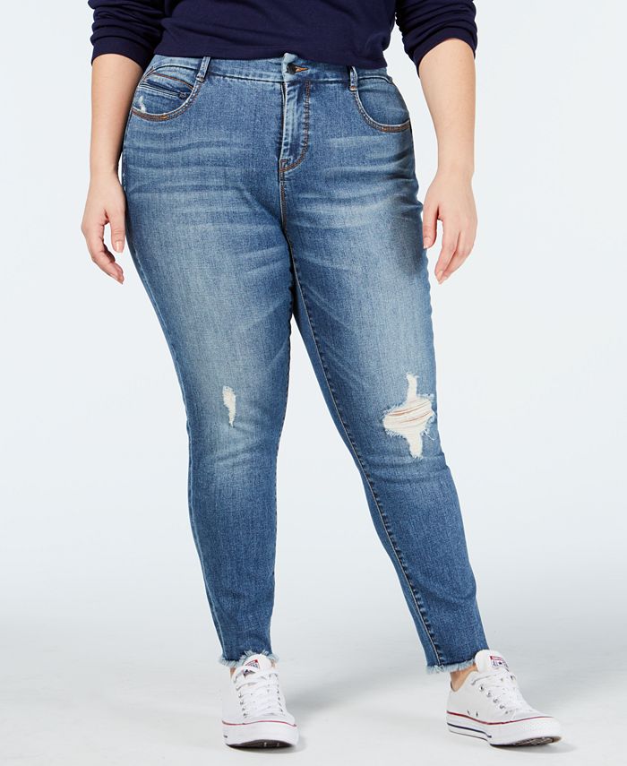 Ysj Plus Size Ripped Skinny Jeans Macys