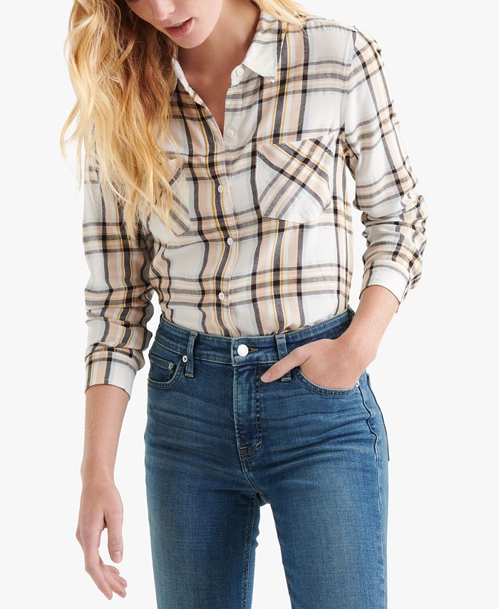 Lucky Brand Plaid Boyfriend Shirt - Macy's