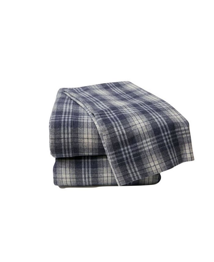 La Rochelle Plaid Flannel Sheet Set Queen - Macy's
