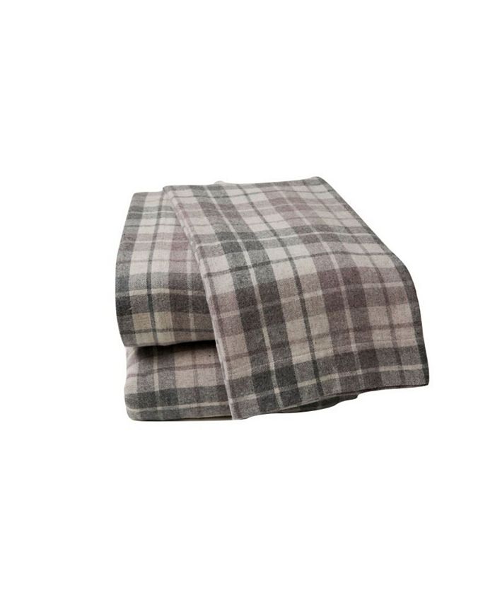 La Rochelle British Peach Plaid Sheet Set Queen - Macy's