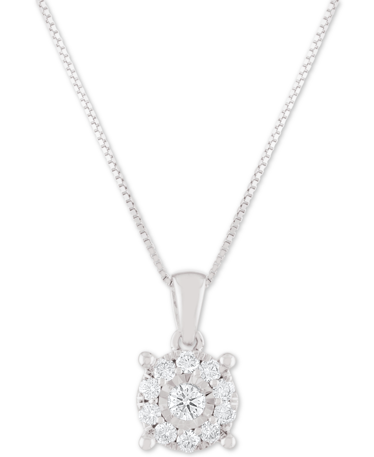 Click here for Diamond Halo 18 Pendant Necklace (1/3 ct. t.w.) in... prices