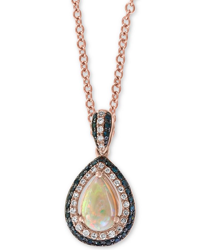 EFFY Collection EFFY® Opal (3/8 ct. t.w.) & Diamond (1/4 ct. t.w.) 18 ...