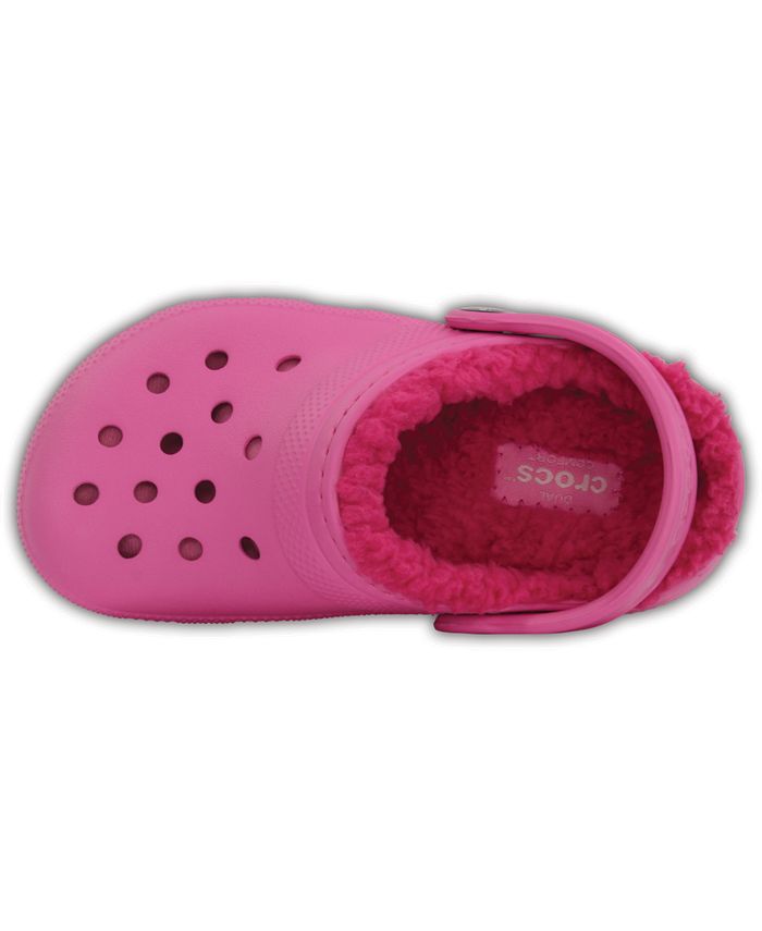 Crocs Classic Clogs with Faux-Fur Lining, Toddler Girls & Little Girls ...