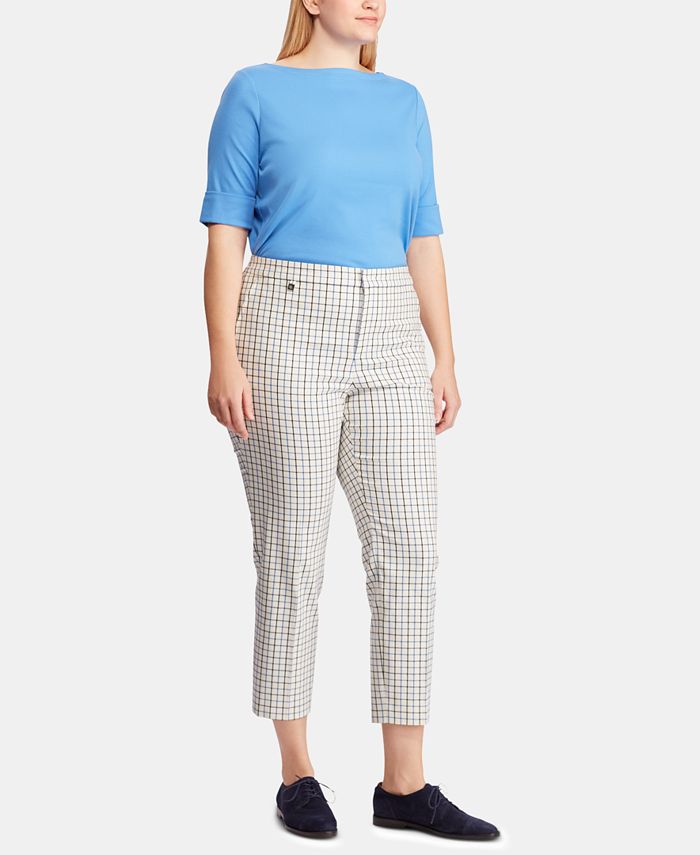 Lauren Ralph Lauren Plus Size Tattersall Skinny Pants - Macy's
