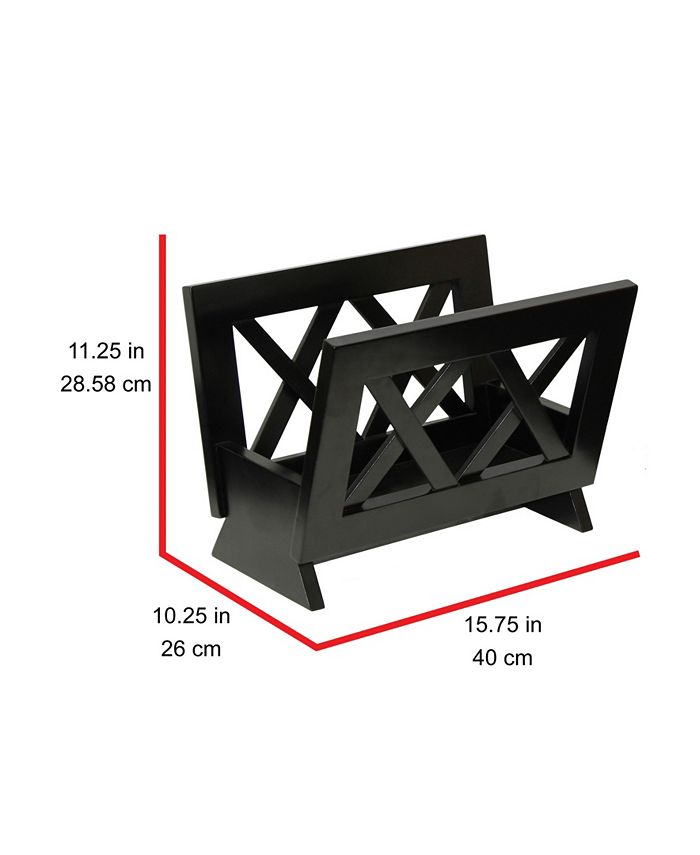 Oceanstar Contemporary Mahogany Solid Wood Magazine Rack - Macy's