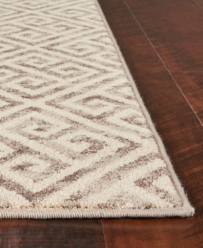 Kas Reflections Greek Key 7433 Taupe 6'7" x 9'6" Area Rug - Macy's