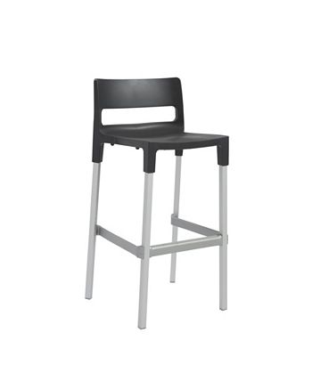 Euro Style Divo-B Stackable Bar Stool with Aluminum Legs - Set Of 4 - Macy's