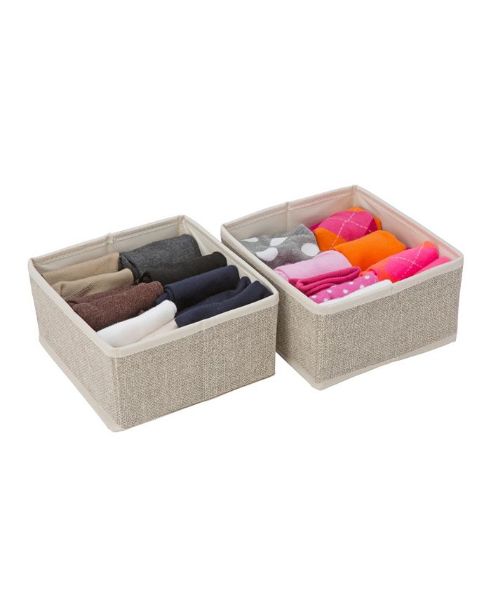 Simplify 2 Pack Medium Square Compartment Drawer Organizer in Faux Jute ...