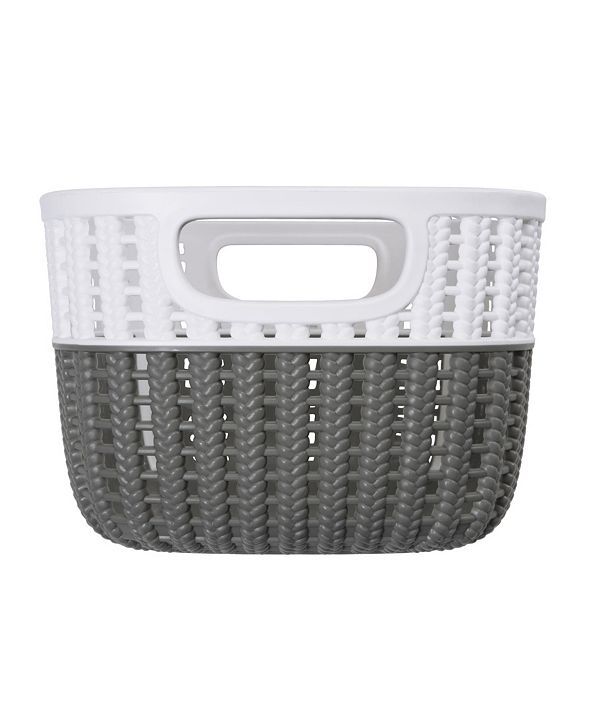 Simplify 2-Tone Decorative Small Storage Basket in Gray & Reviews ...