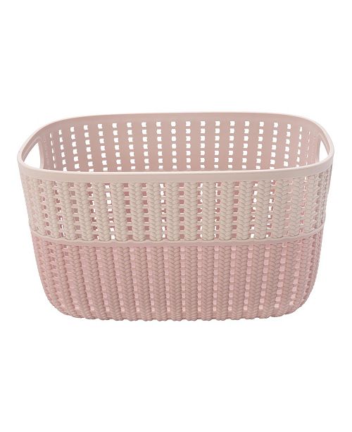 Simplify 2-Tone Decorative Medium Storage Basket in Blush & Reviews ...