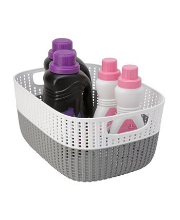 Simplify 2-Tone Decorative Large Storage Basket in Gray - Macy's