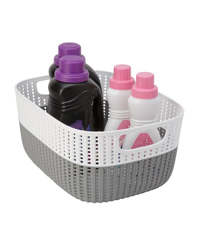 Simplify 2-Tone Decorative Large Storage Basket in Gray - Macy's