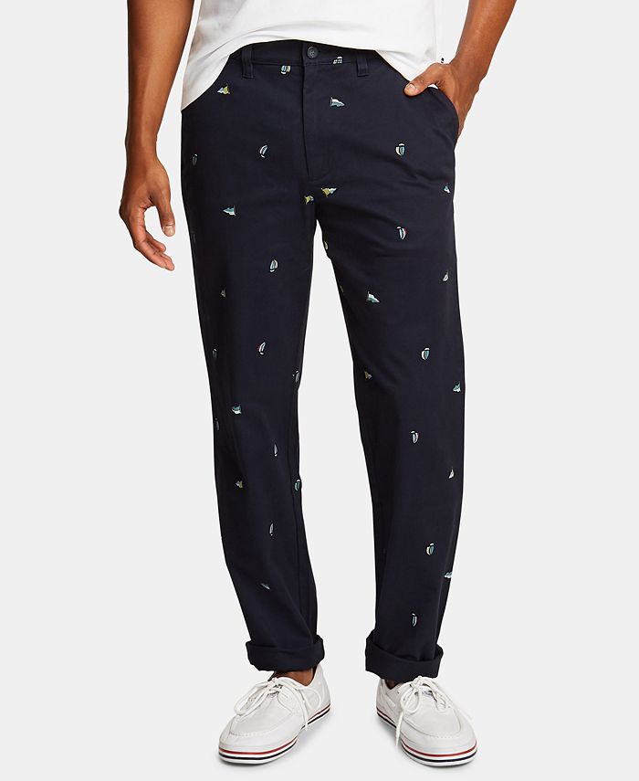 Nautica Men's Icon Classic-Fit Stretch Sailboat Printed Twill Deck ...