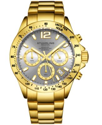 Men's Chrono Gold-Tone Link Bracelet Watch 42mm - Macy's