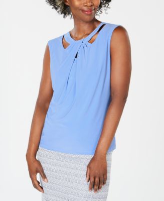 Kasper Cross-Neck Top - Macy's