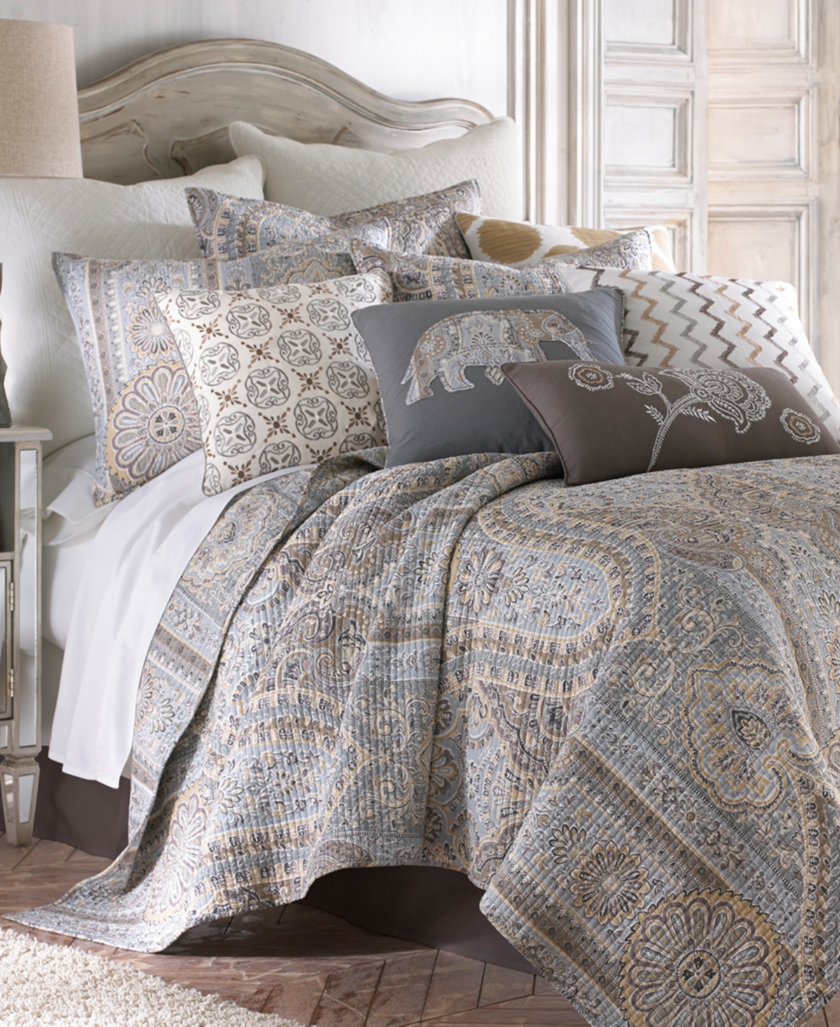 Click here for Levtex Casablanca 3-Pc. Quilt Set  King - Grey prices