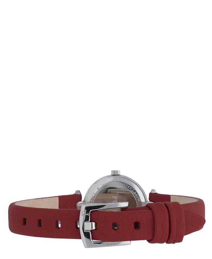 Furla Women's Linda Silver Dial Calfskin Leather Watch - Macy's