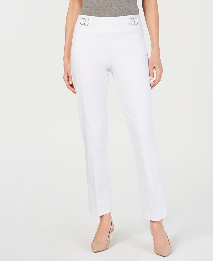 JM Collection Petite Tummy Control Double-Ring Pants, Created for Macy ...