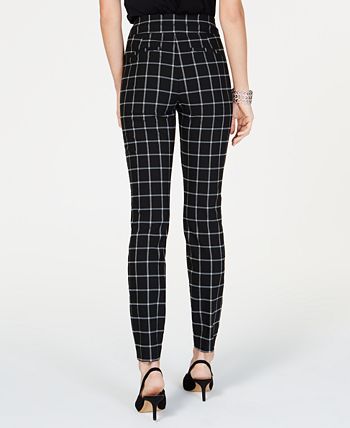 INC International Concepts I.N.C. Petite Windowpane-Print Skinny Pants ...
