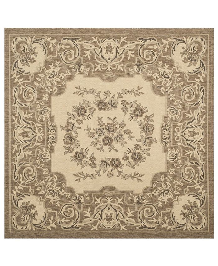 Safavieh Courtyard CY7208 Creme and Brown 6'7" x 6'7" Sisal Weave ...