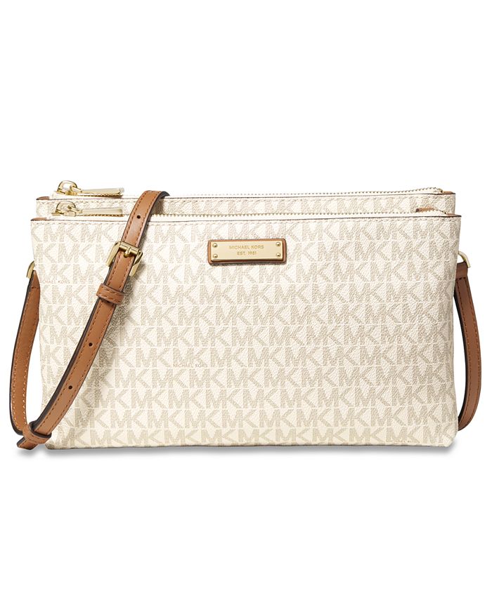Michael Kors Signature Adele Double-Zip Crossbody - Macy's