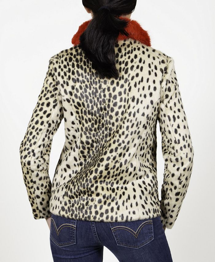 CELESTIAL Animal Fur Jacket with Collar - Macy's