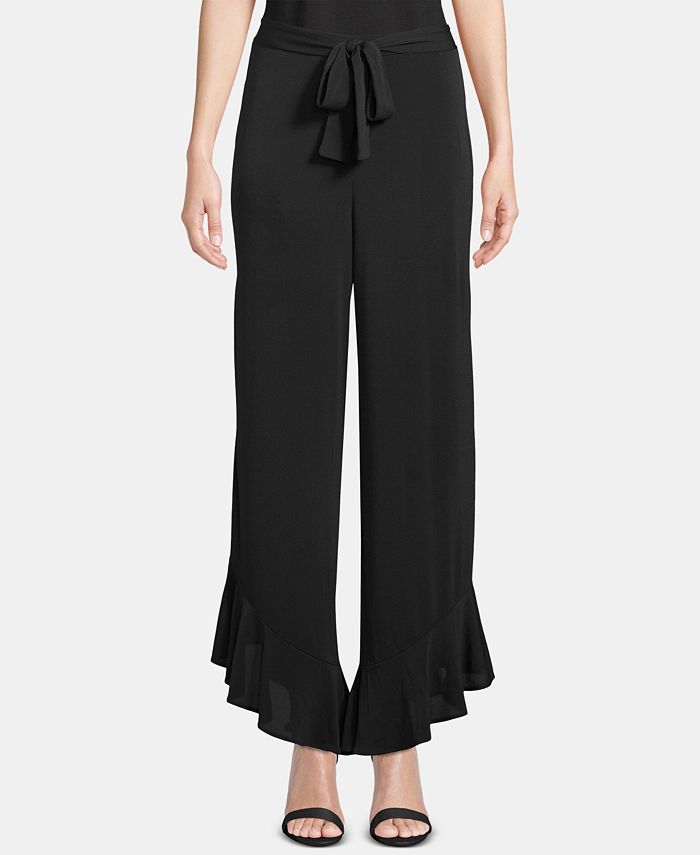 ECI Ruffle-Hem Tie-Waist Pants - Macy's
