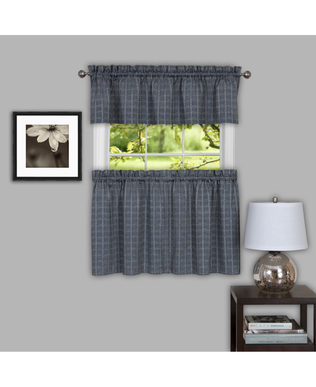 Click here for Achim Sydney Window Tier Pair  58 x 24 - Grey prices