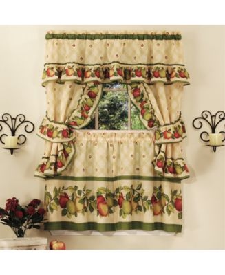Apple Orchard Cottage Window Curtain Set, 57x24 - Macy's