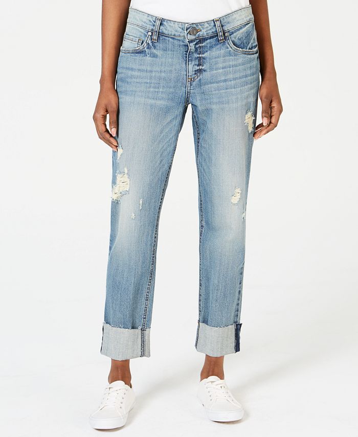 Kut from the Kloth Catherine Cuffed Ripped Jeans - Macy's