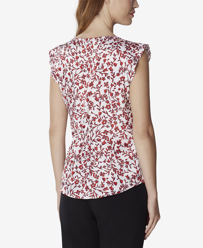 Tahari ASL Printed Smocked-Back Top - Macy's