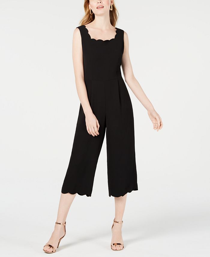 Monteau Petite Scalloped Jumpsuit - Macy's