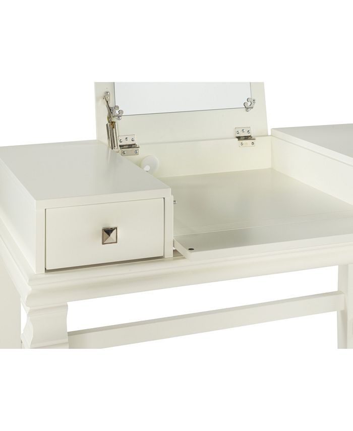 Linon Home Décor Angela Vanity Set with Bench and Mirror - Macy's