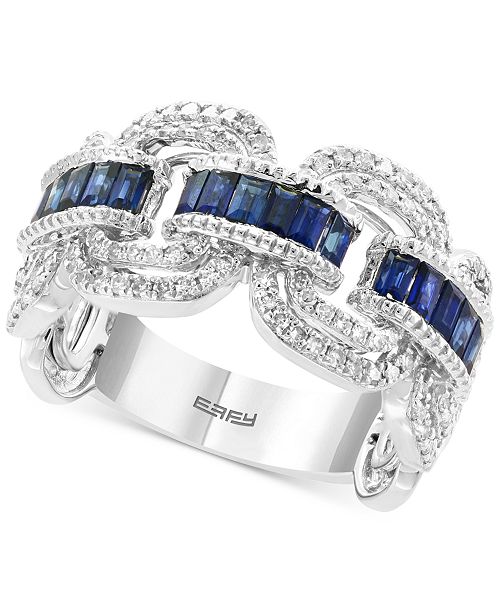 EFFY Collection EFFY® Sapphire (3/4 ct. t.w.) & Diamond (3/8 ct. t.w ...