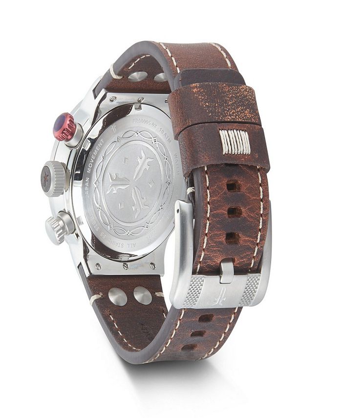 Frye Mens' Harness Chronograph Saddle Leather Strap Watch - Macy's