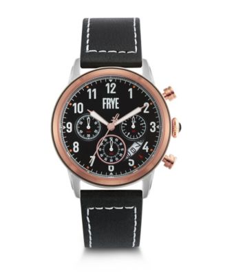 Frye Mens' Graham Chronograph Black Leather Strap Watch - Macy's