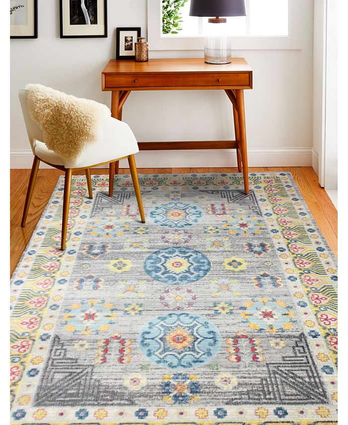 BB Rugs Bodhi BOD-75 Grey 7'6" x 9'6" Area Rug - Macy's