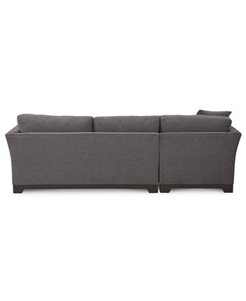 Furniture Elliot II 107" Fabric 2-Pc. Chaise Sleeper Sectional Sofa ...