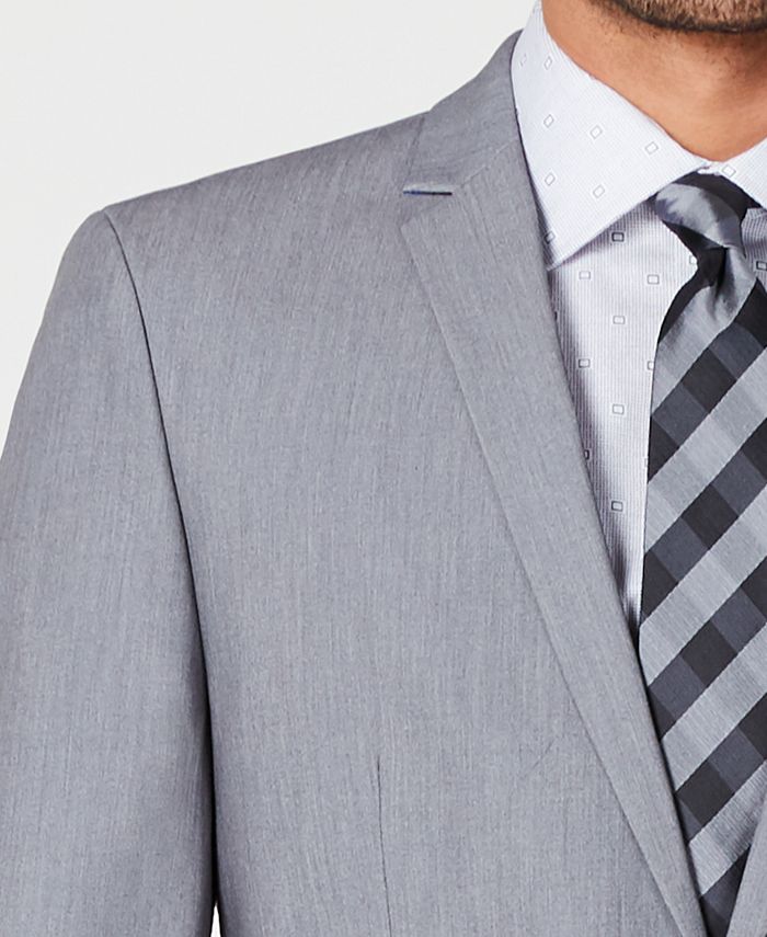 Billy London Men's Slim-Fit Performance Stretch Light Gray Suit - Macy's