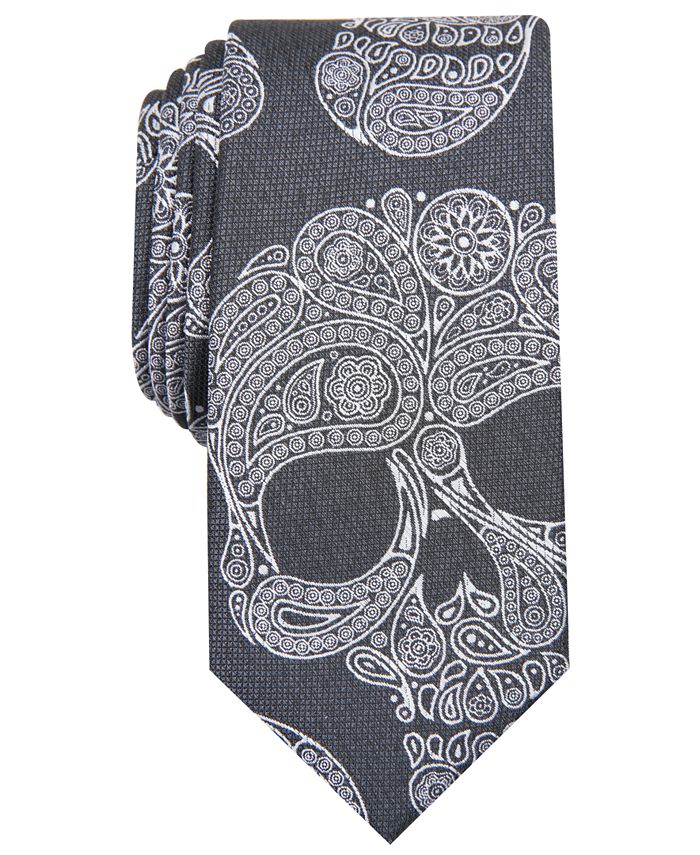 INC International Concepts INC Men's Paisley Skull Skinny Tie, Created ...