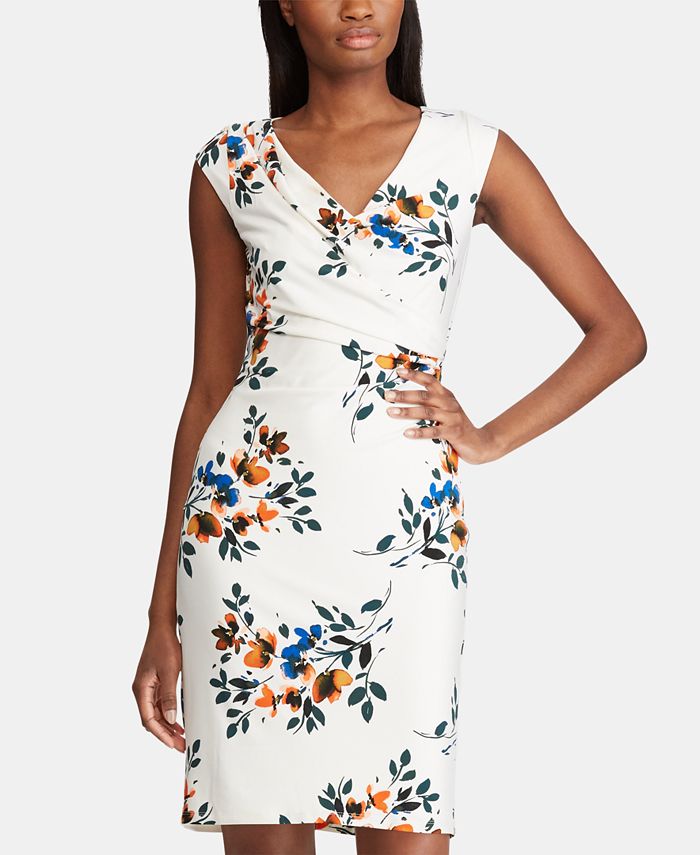 Lauren Ralph Lauren Petite Ruched Dress - Macy's