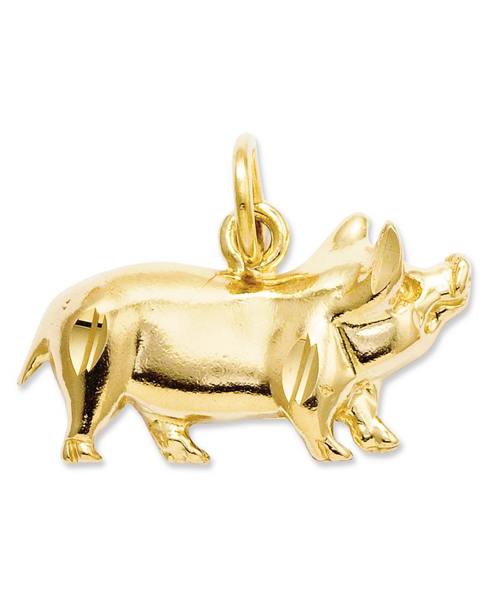 Macy's 14k Gold Charm, Pig Charm - Macy's