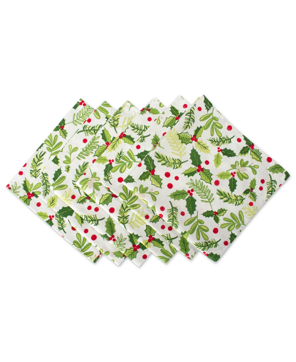 Click here for Boughs of Holly Print Napkin  Set of 6 - Green prices