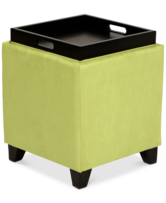 Armen Living Rainbow Microfiber Storage Ottoman - Macy's