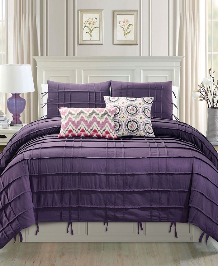 Riverbrook Home Textured Plum 5 Pc Queen Comforter Set - Macy's