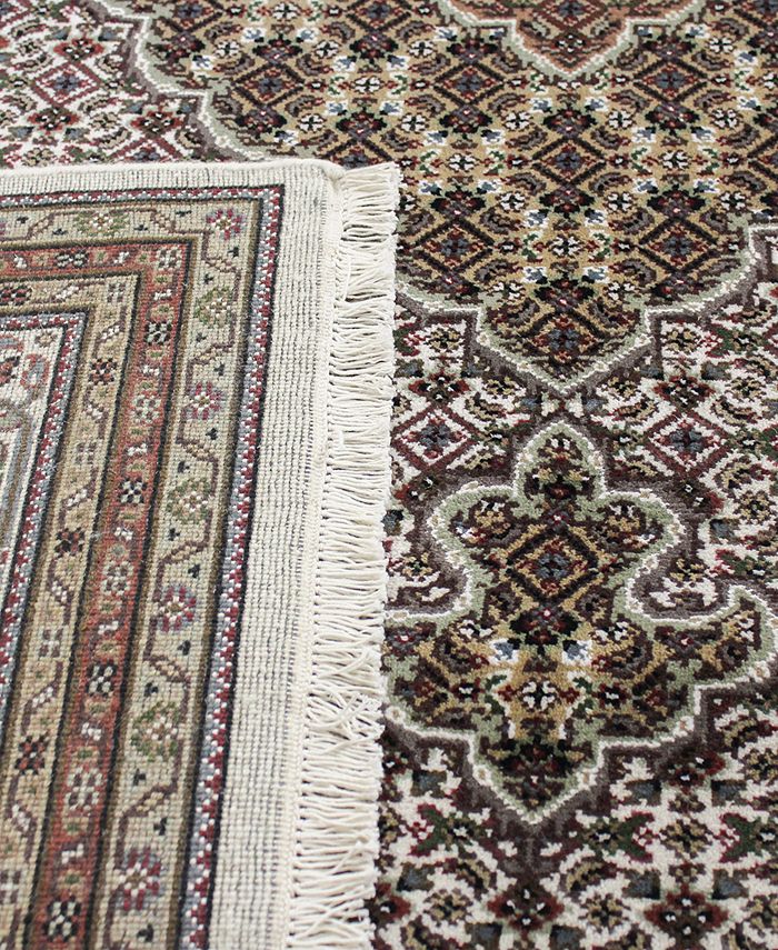 BB Rugs Fine Indo Tabriz 628676 Ivory 7'10" x 10' Area Rug - Macy's