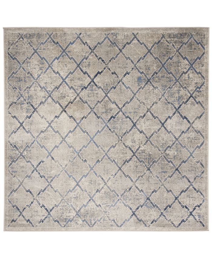 Safavieh Brentwood BNT809 Light Gray and Blue 6'7" x 6'7" Square Rug ...